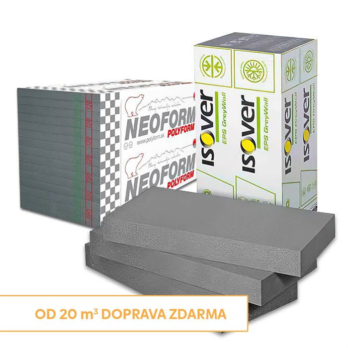 TEPELNÉ IZOLÁCIE | Fasádny polystyrén sivý EPS 70 Neo - 100 mm ...